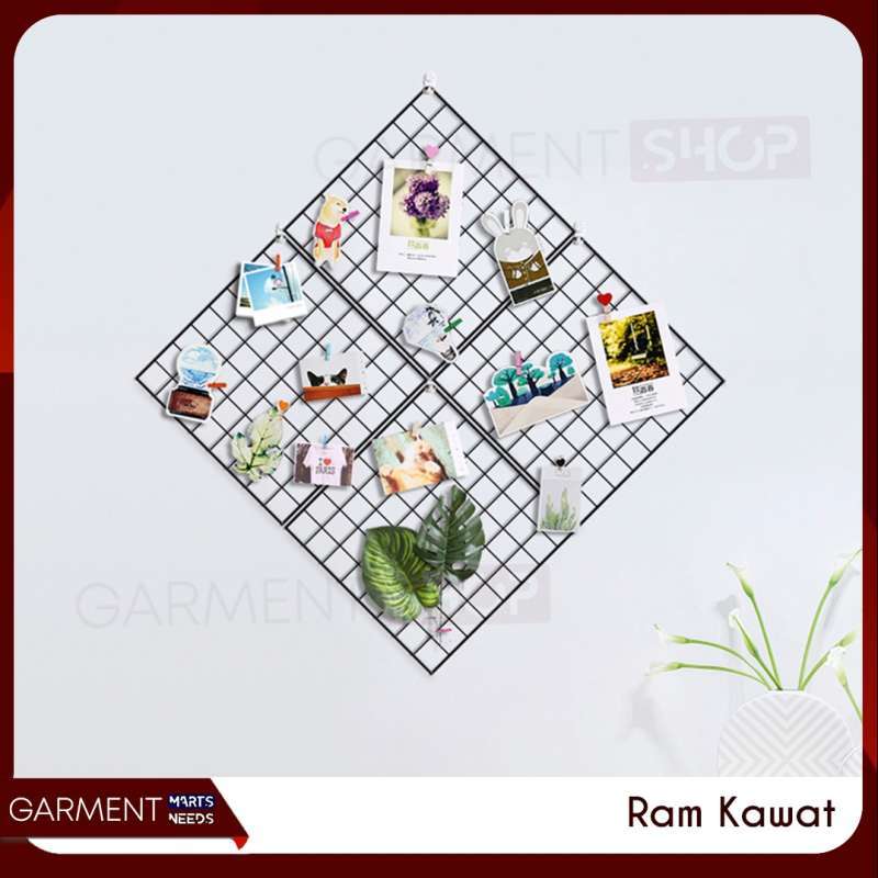 Promo Hiasan Dinding Kamar Wire Grid Mesh Wall Rak Gantung Dinding Besi ...