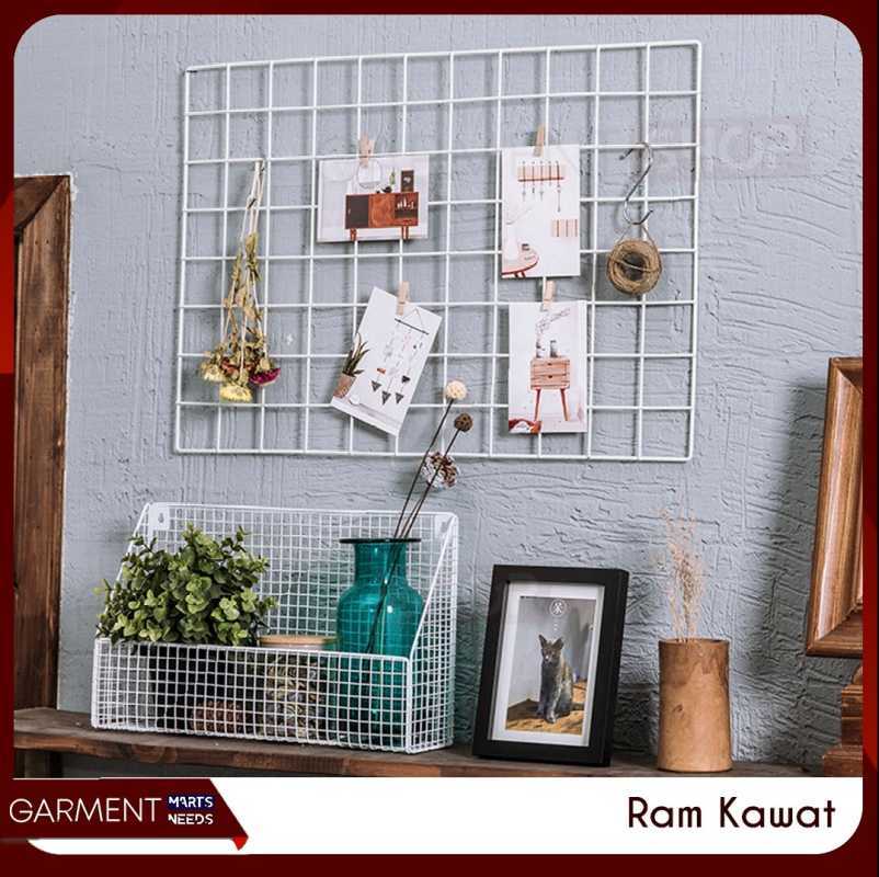 Promo Hiasan Dinding Kamar Wire Grid Mesh Wall Rak Gantung Dinding Besi ...