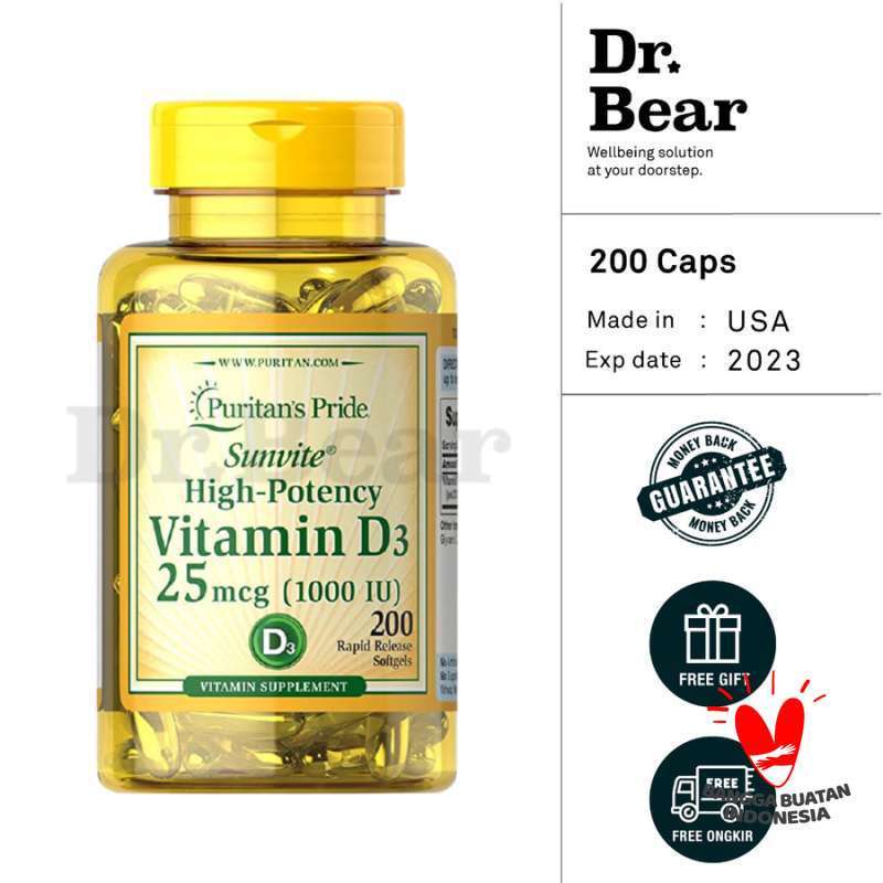 Jual Puritan D3 1000 Iu (200 Softgels) / Vitamin D3 1000 Iu Di Seller Dr. Bear - Paseban, Kota ...