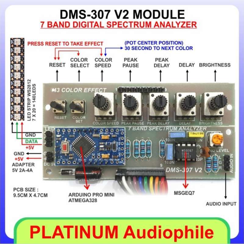 CONSTRUYE TUS LUCES RITMICAS DMS307 SPECTRUM ANALYZER Con, 54% OFF