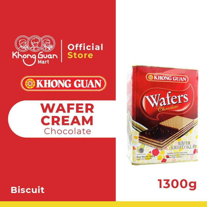 Jual KHONG GUAN WAFER CREAM CHOCOLATE PERSEGI 1300 GR di Seller Khong ...