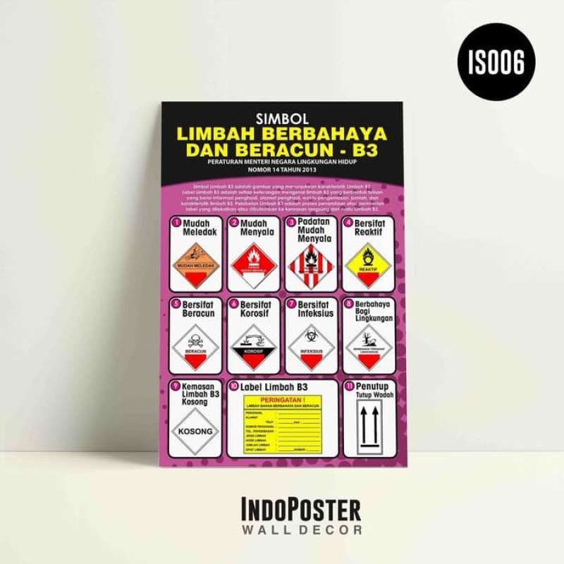 Jual Poster K3 Safety Simbol Limbah Beracun Berbahaya B3 Kualitas A1 Di ...