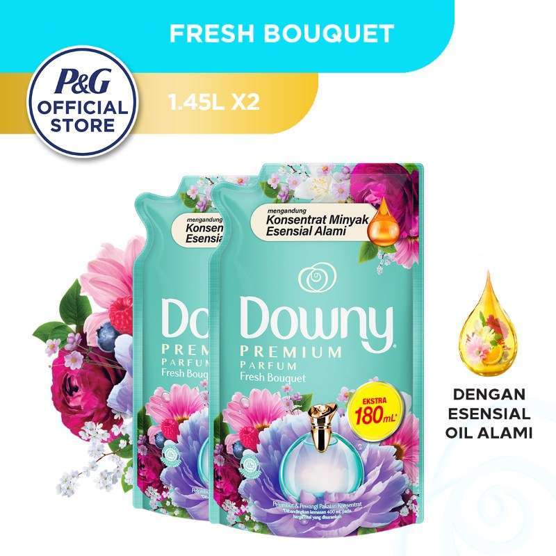 Promo Downy Fresh Bouquet Softener Pewangi dan Pelembut Pakaian Konsentrat [1.45 L] isi 2 Pcs ...