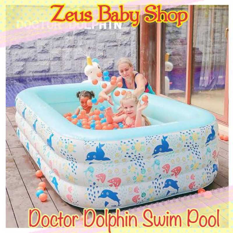 Jual DOCTOR DOLPHIN Square Inflatable Baby Pool Uk. 135*100*60 Cm ...