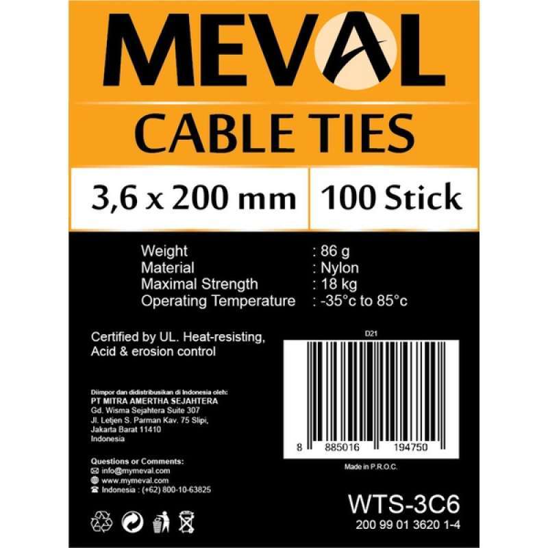 Promo Kabel Ties 3,6mm Cable Ties 20cm, Putih - Meval Diskon 29% Di ...