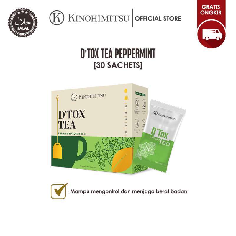 Promo Kinohimitsu D'Tox Tea Peppermint (Teh Detox) 30 Sachets Diskon 42 ...