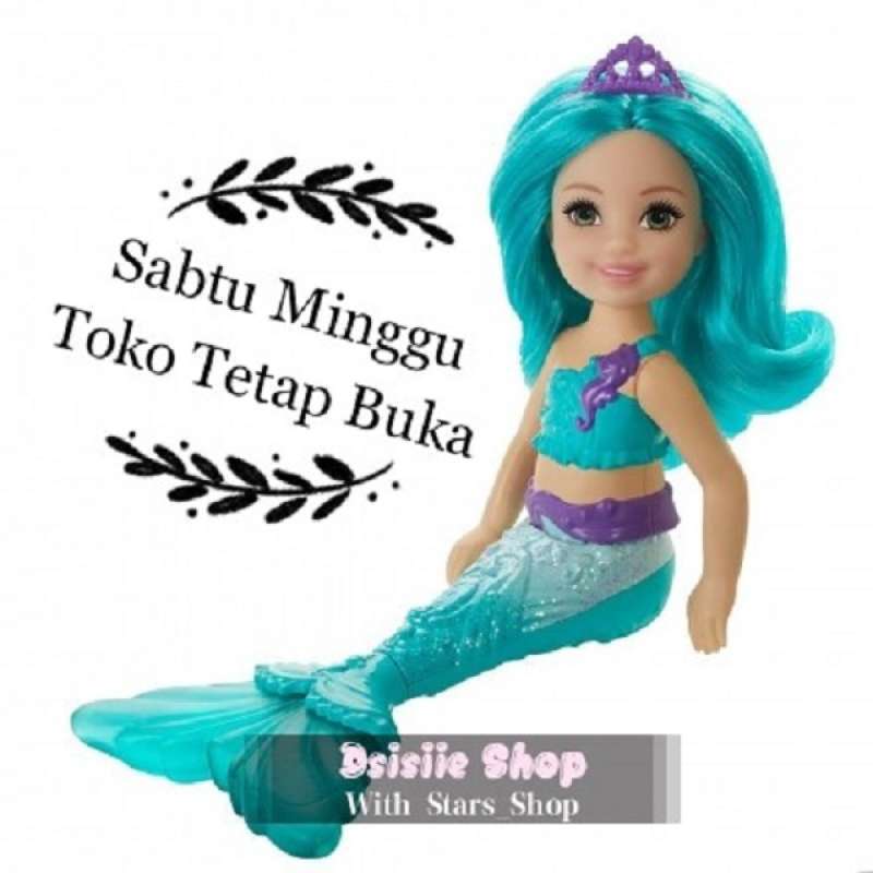 Jual Barbie Chelsea Mermaid Yellow-Green-Blue-Pink Original Mattel ...