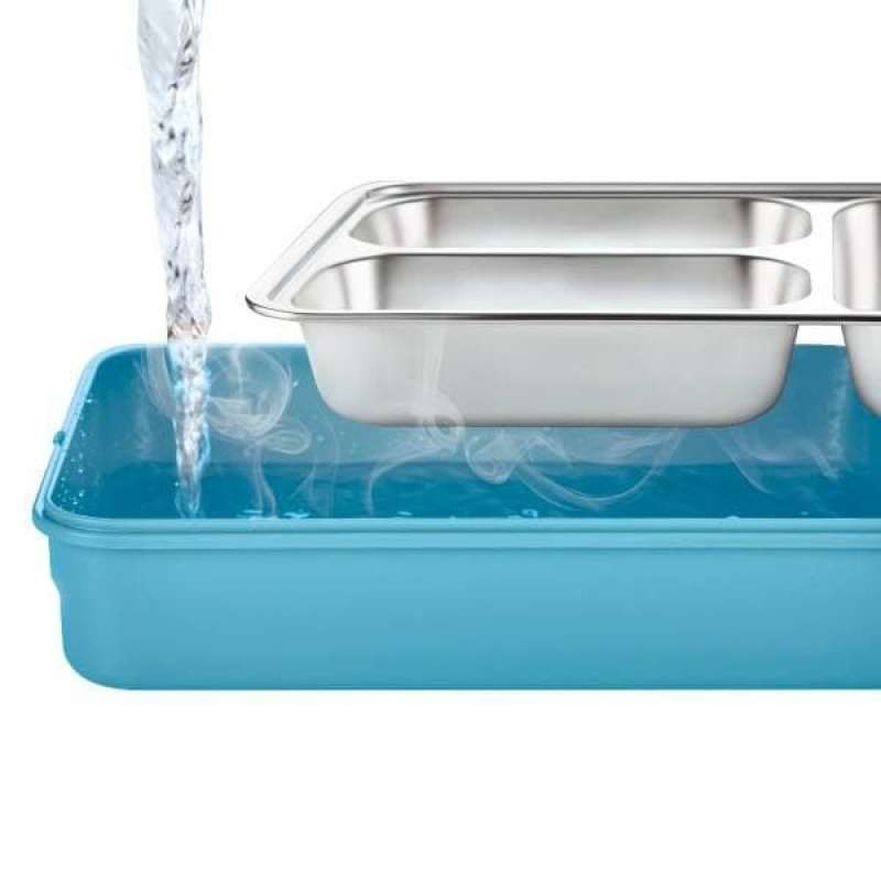 Promo LOCK Lunch box Sekat 4 Kotak makan Stainless - mess tray ompreng ...