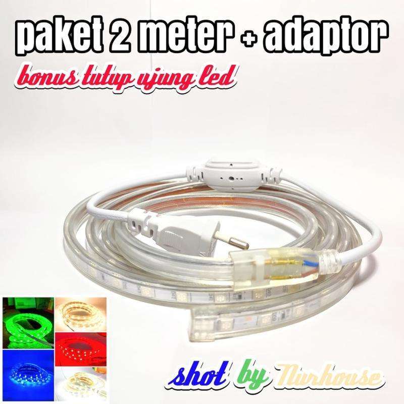 Jual Led Strip 5050 220V Paket 2 Meter Lampu Plafon 220V Lampu Selang ...