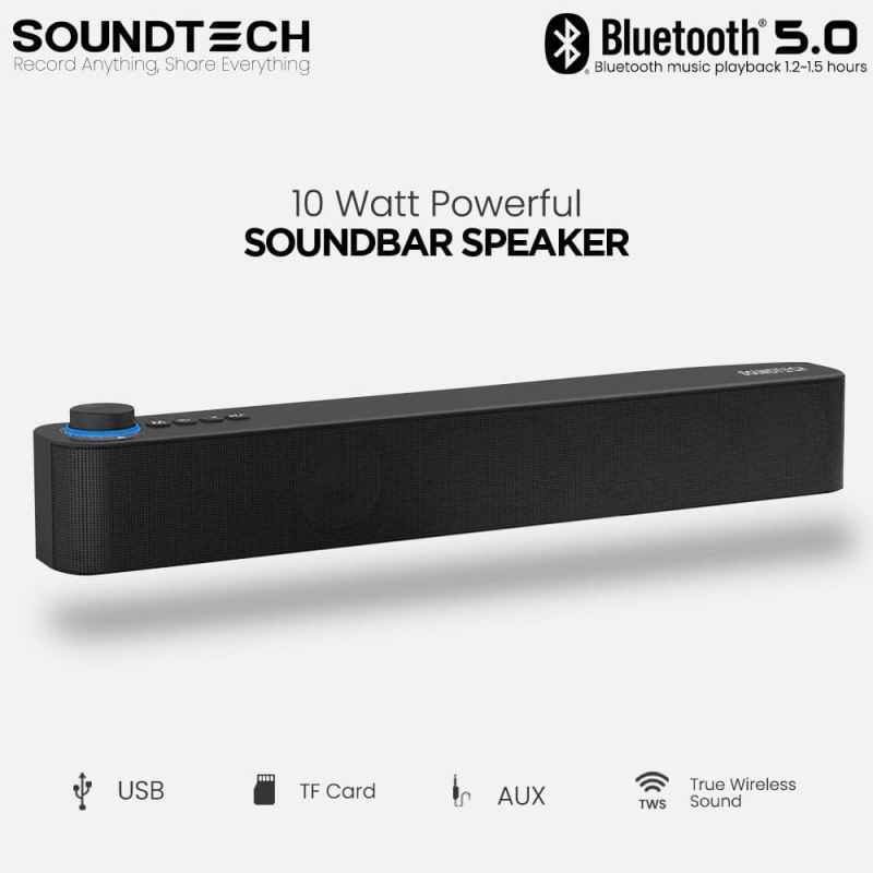 Jual SOUNDTECH Bluetooth Wireless Soundbar Speaker AUX Mini Audio di ...