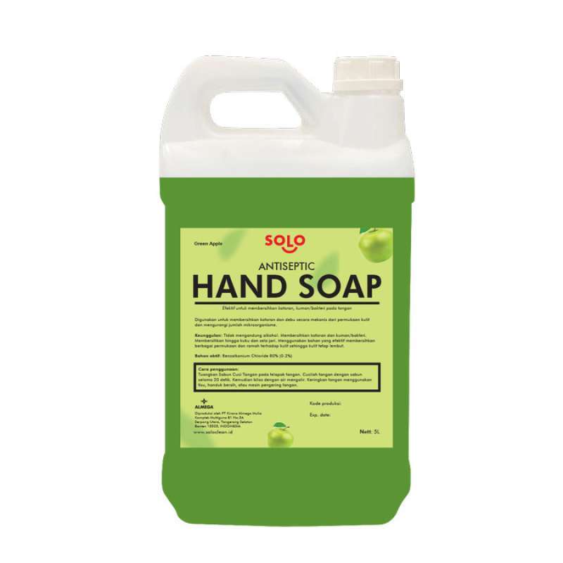 Promo Solo Antiseptic Hand Soap Green Apel / Sabun Cuci Tangan - 5L ...