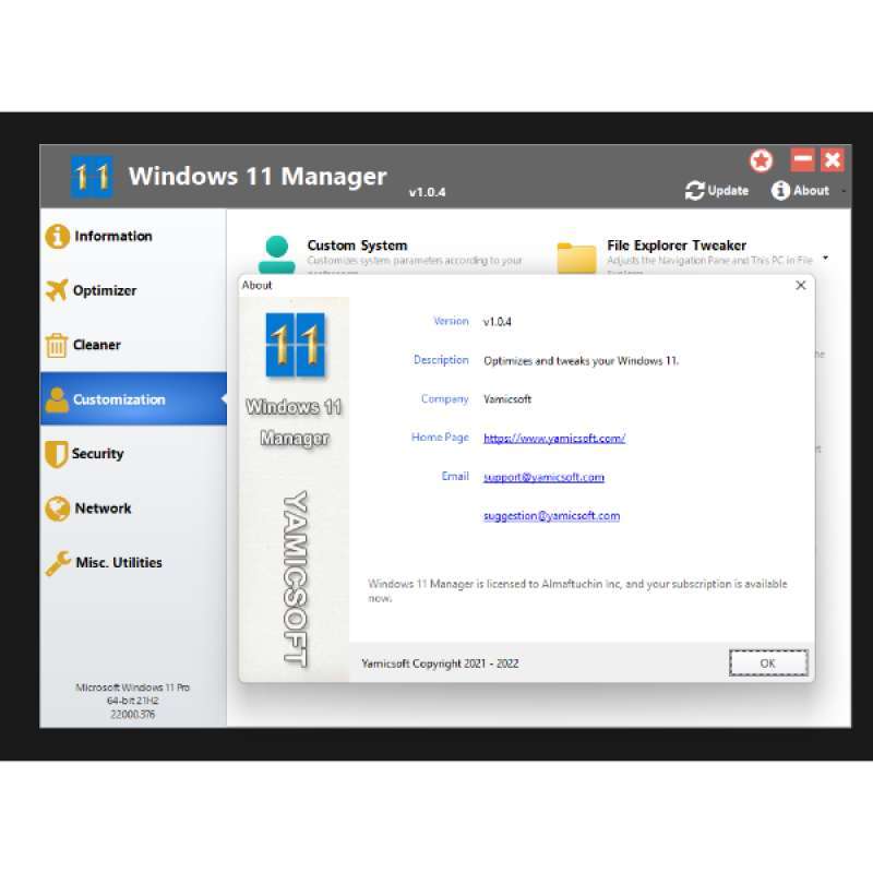Jual License Yamicsoft Windows 11 Manager Pro Lifetime Di Seller ...