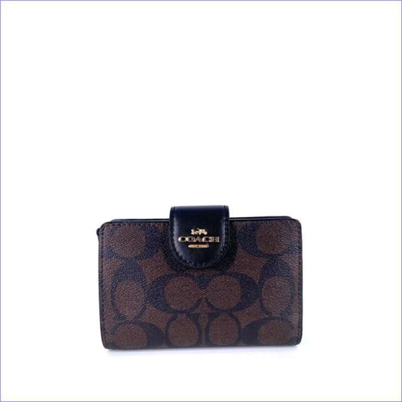 Jual Coach C0082 Medium Corner Zip Flap Wallet In Signature Canvas ...