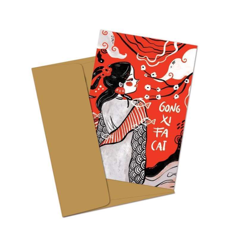 Jual Capricorn Design CNY Card / Kartu Ucapan Imlek Isi 1 - SR 116 di ...