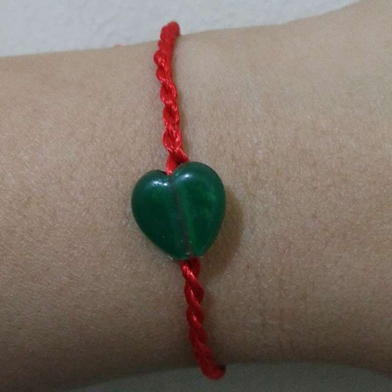 Jual Gelang tali merah chinese tionghoa keberuntungan hoki hati hijau ...