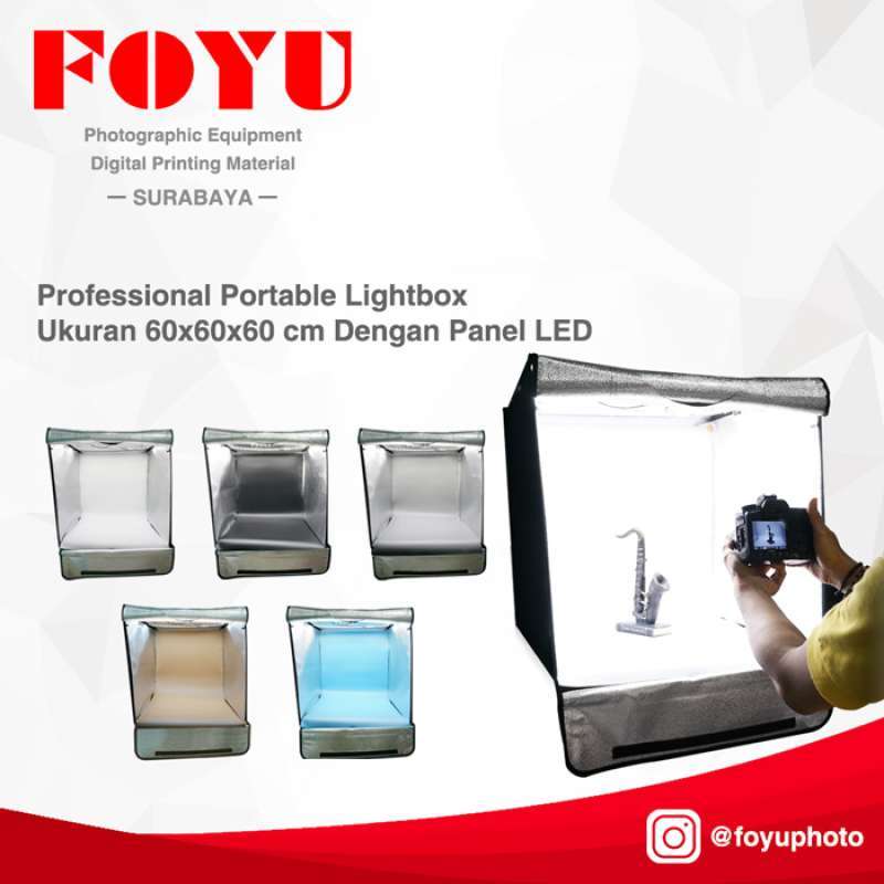 Jual Lightbox Foto Produk Portable Ukuran 60x60x60 cm Dengan Panel LED ...