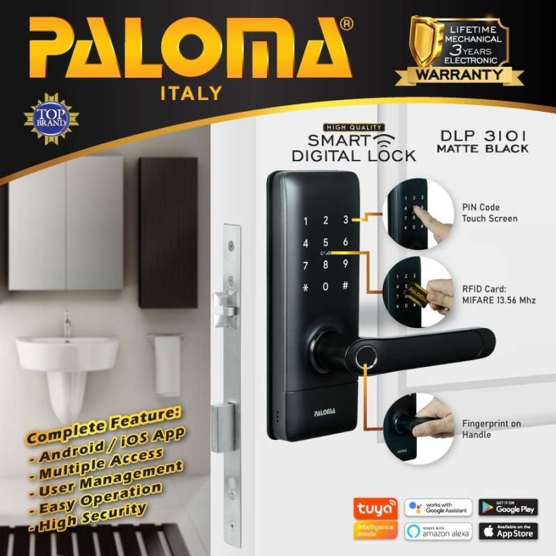 Jual PALOMA DLP 3101 Digital Lock Smart Home Kunci Pintu Door Handle ...