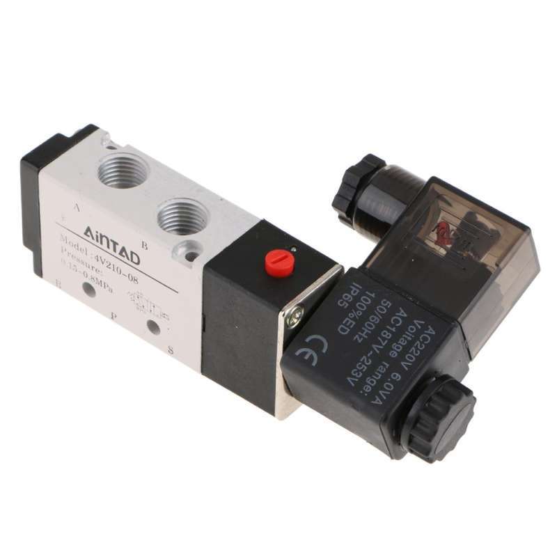 Promo Solenoid Valve 5 Port 2 Position Single Electrical Control Black AC 220V Diskon 23% di ...