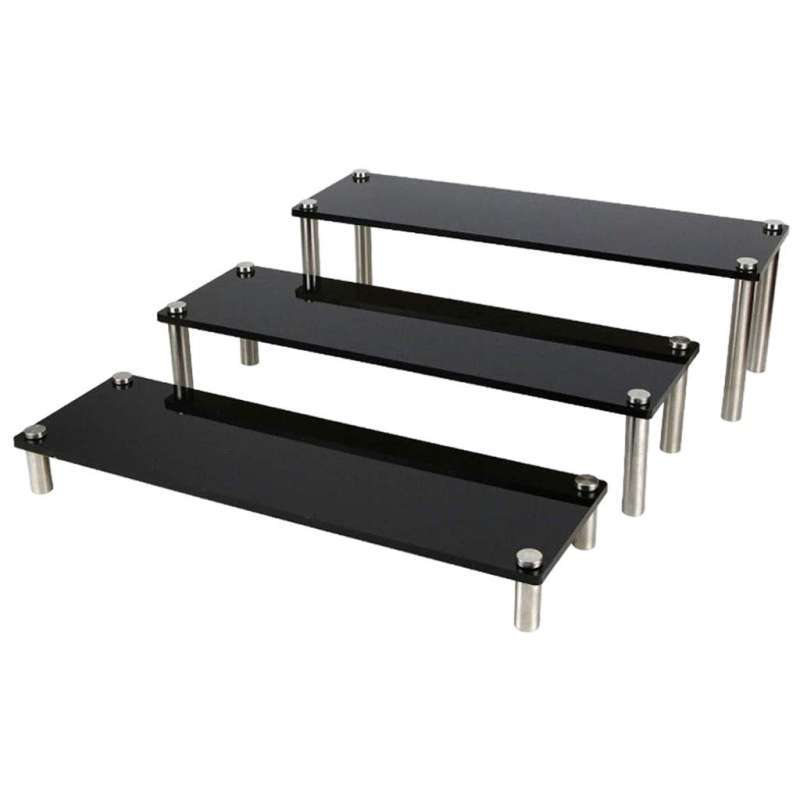 Jual 3 Tier Black Acrylic Display Riser Desserts Holder for Collection ...