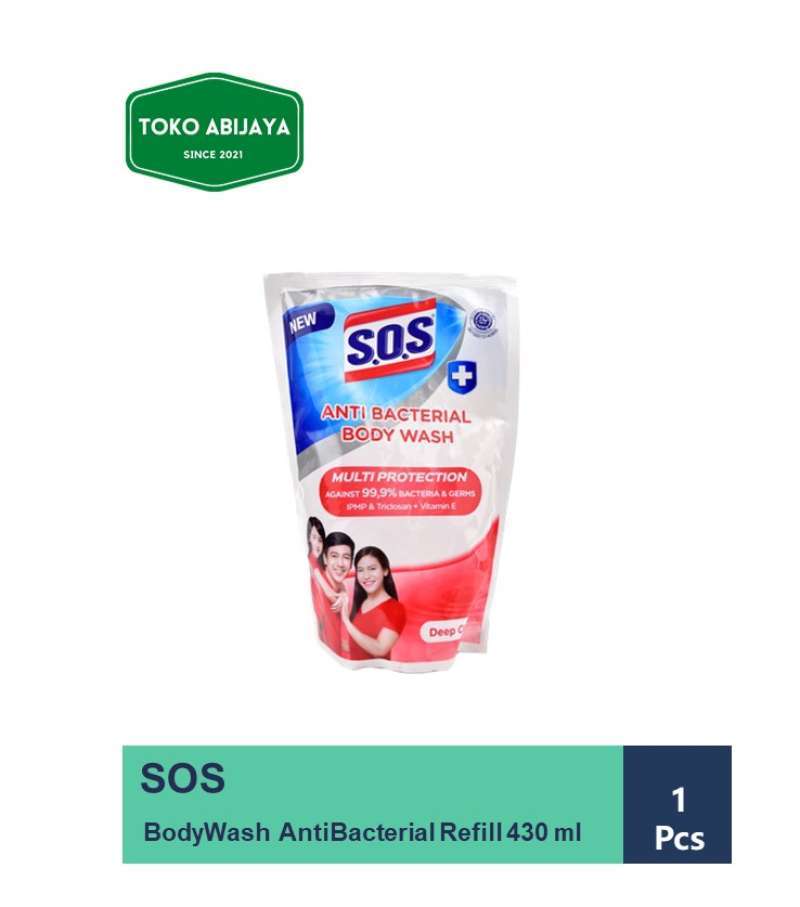 Jual SOS Body Wash Antibacterial Refill 430 ml di Seller Toko Abijaya ...