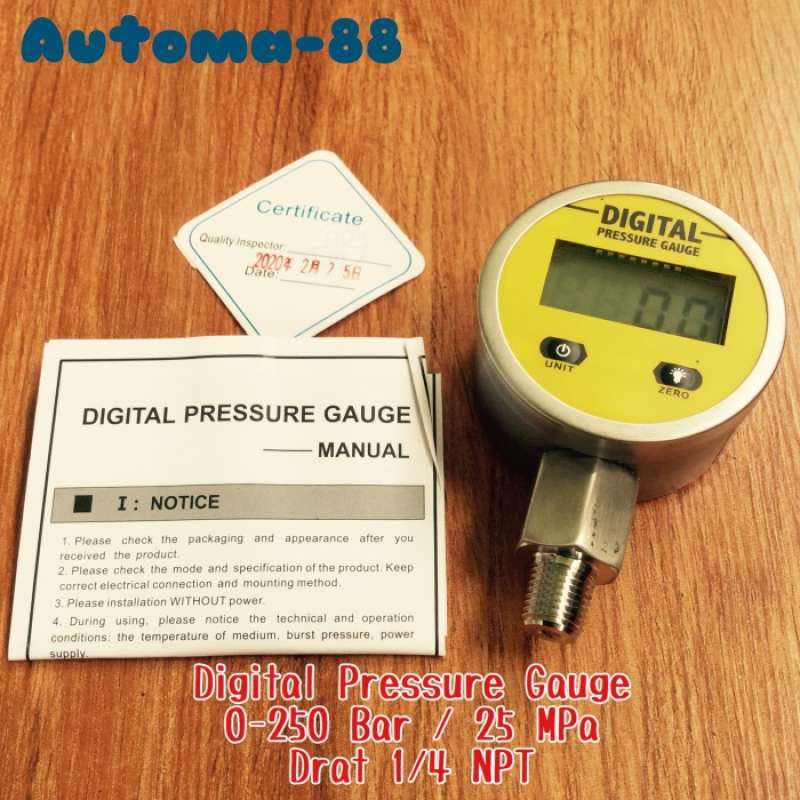 Jual Digital Manometer Pressure Test Gauge Calibrator 250 Bar 2,5 MPa ...