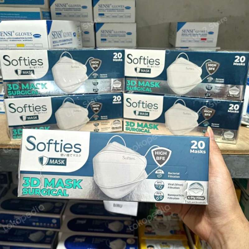 Jual Softies 3D MASK SURGICAL 4ply isi 20/Masker Medis KF94 softies 4 ...