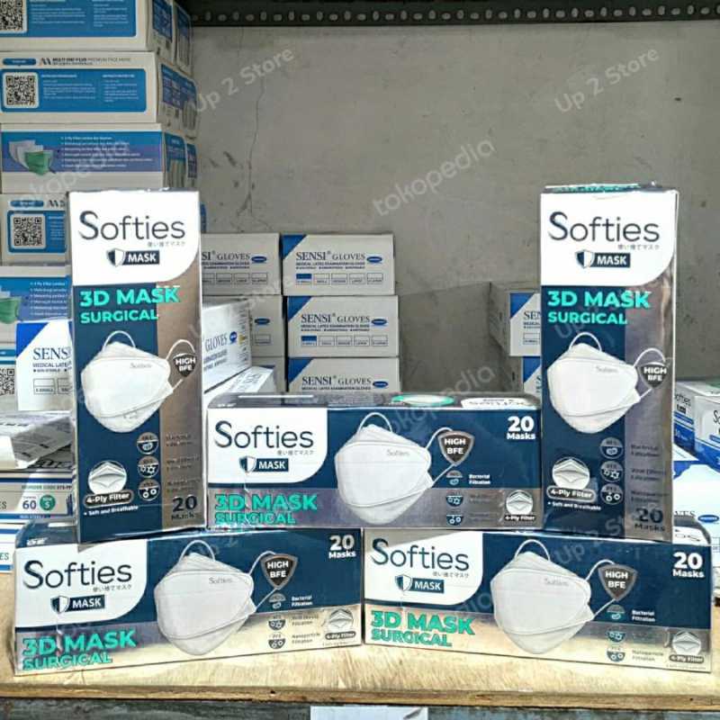 Jual Softies 3D MASK SURGICAL 4ply isi 20/Masker Medis KF94 softies 4 ...