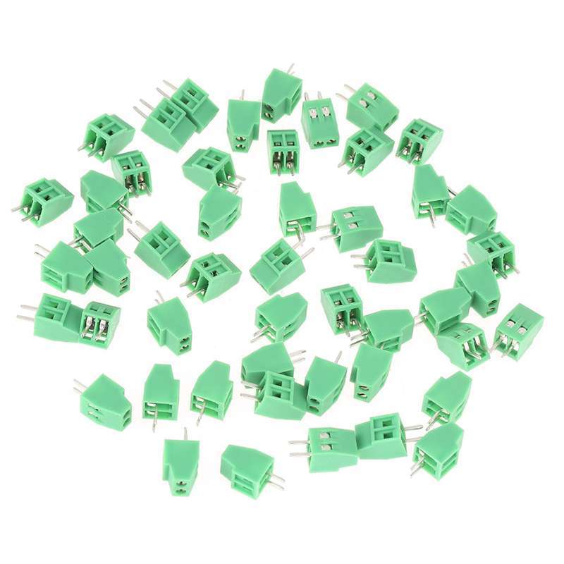 Jual Set of 50 2.54mm Terminal Blocks 2P PCB Screw Terminal Blocks ...