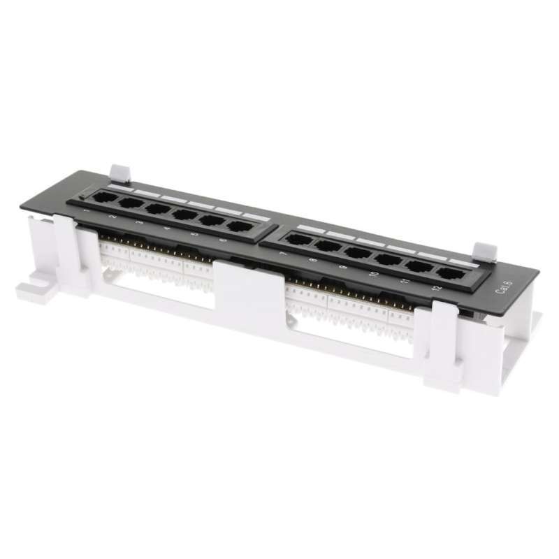 Promo 12-port Cat5e/6 UTP LAN Wall Mount Patch Panel Surface Wall Mount ...