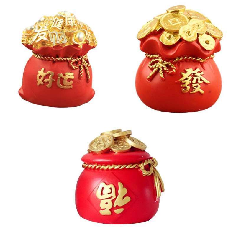 Promo 3x Money Bag Chinese Feng Shui Figurine Atrract Good Luck Good ...