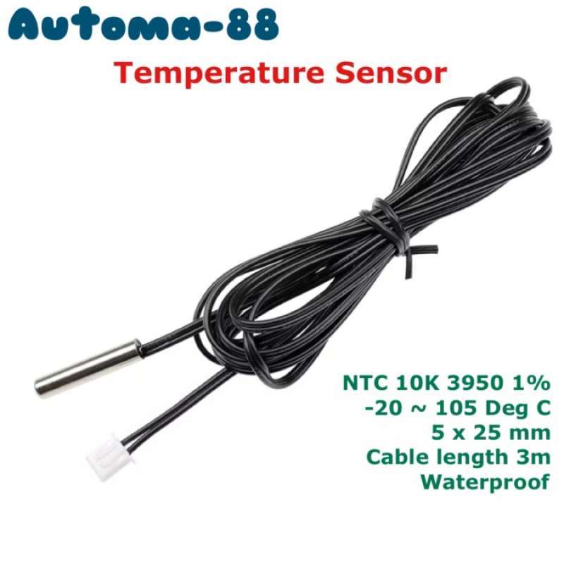 Jual Kabel Sensor Suhu 3m 3 Meter Ntc 10k Thermistor Temperature Probe ...