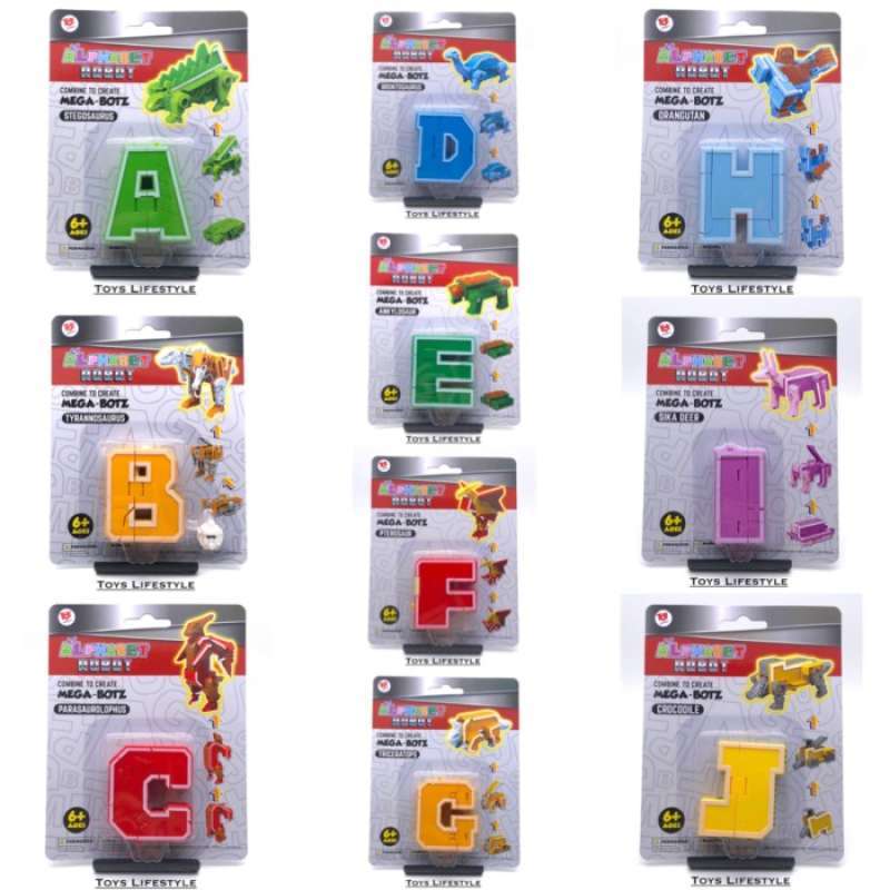 Jual MAINAN EDUKASI TOY ADDICT ALPHABET HURUF ROBOT MEGA BOTZ (A-T) di ...