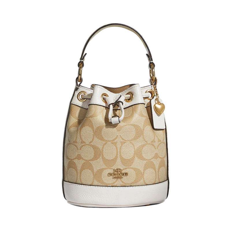 Jual Coach Dempsey Bucket Bag 15 in Signature Canvas Light Khaki/Chalk ...