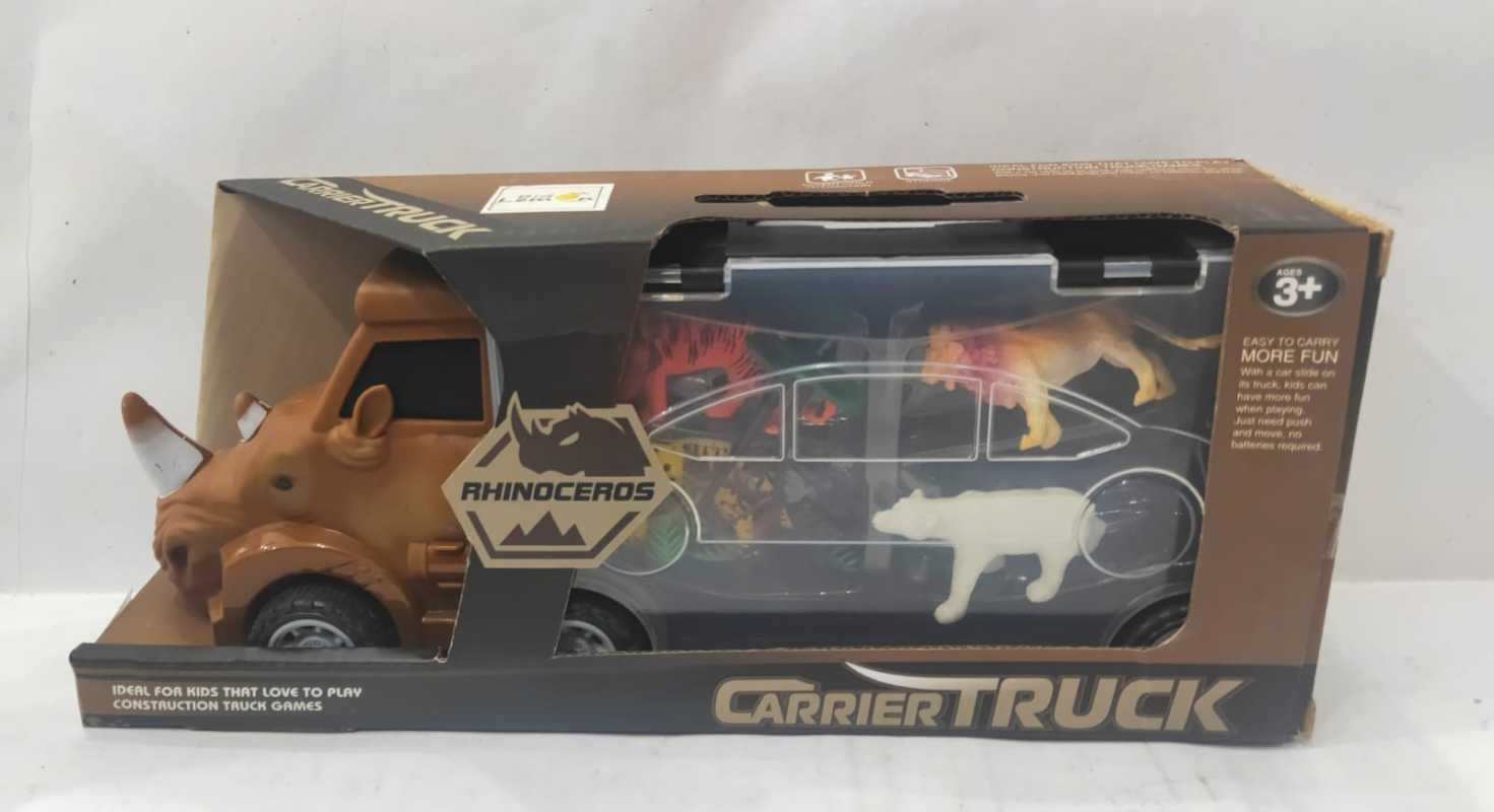 Jual Mainan Mobil Carrier Truck Isi Hewan Hutan Rhinoceros di Seller SM ...