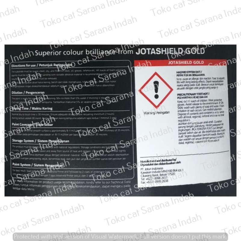 Promo Jotun Jotashield Gold - Emas 1lt / 1 Kg Cat Tembok Luar Exterior ...
