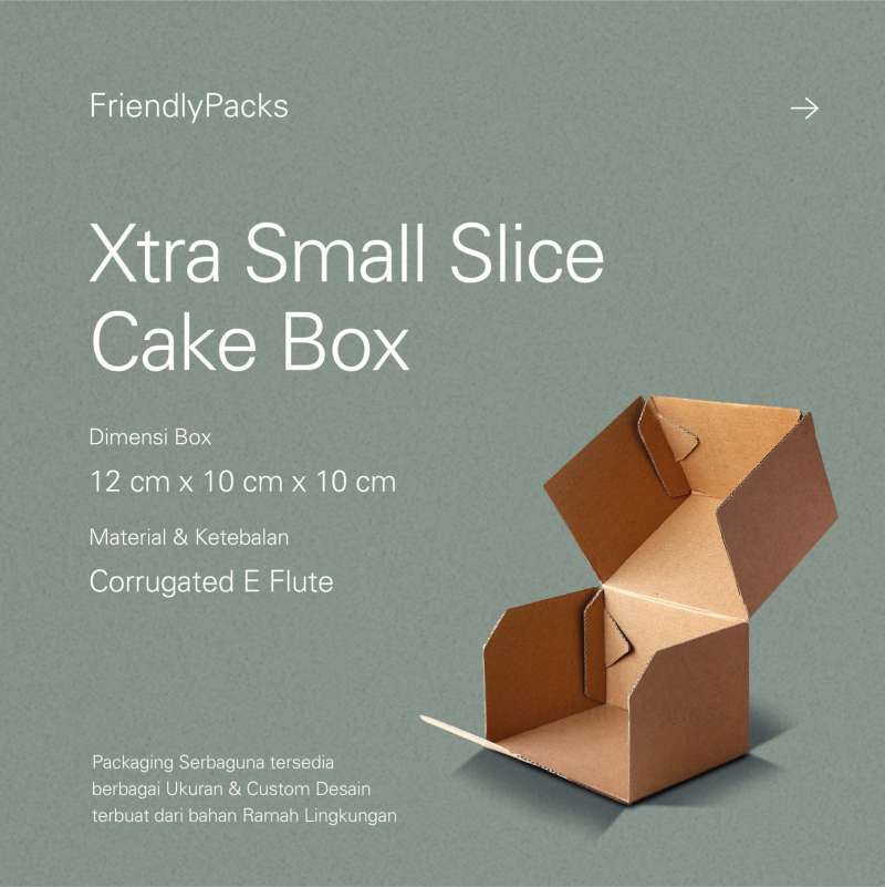 Jual Xtra Small Slice Cake Box Packaging Corrugated / Kotak Kue Slice ...