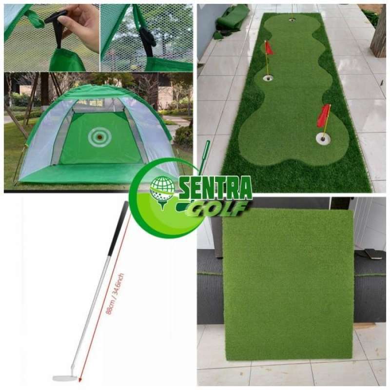 Jual Paket Jaring Golf + Lapangan Mini Golf + Karpet Driving + Stik ...