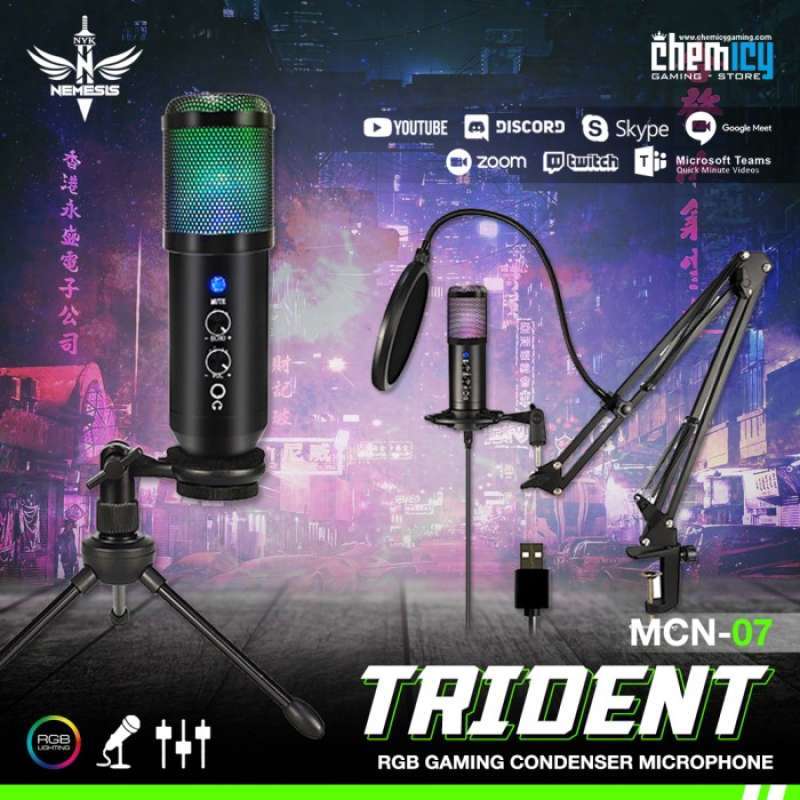 Jual Nyk Mcn07 / Mcn-07 Trident Condenser Gaming Microphone di Seller ...