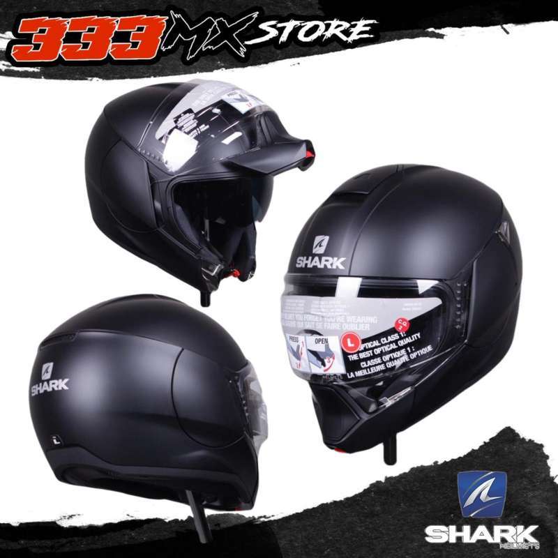 Jual Helm Modular Shark Evo Jet Black Matt Helm Motor Full Face Shark ...