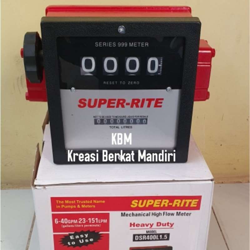 Promo Super-rite 1.5 Inch 4 Digit Series 999 Dn40 Mm / Flow Meter 1.5 ...