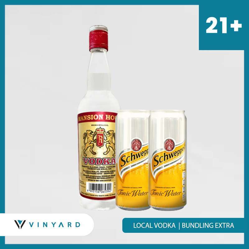 Jual Promo Mansion House Vodka 700ml + 2 Schweppes Tonic Water Can 330 ...