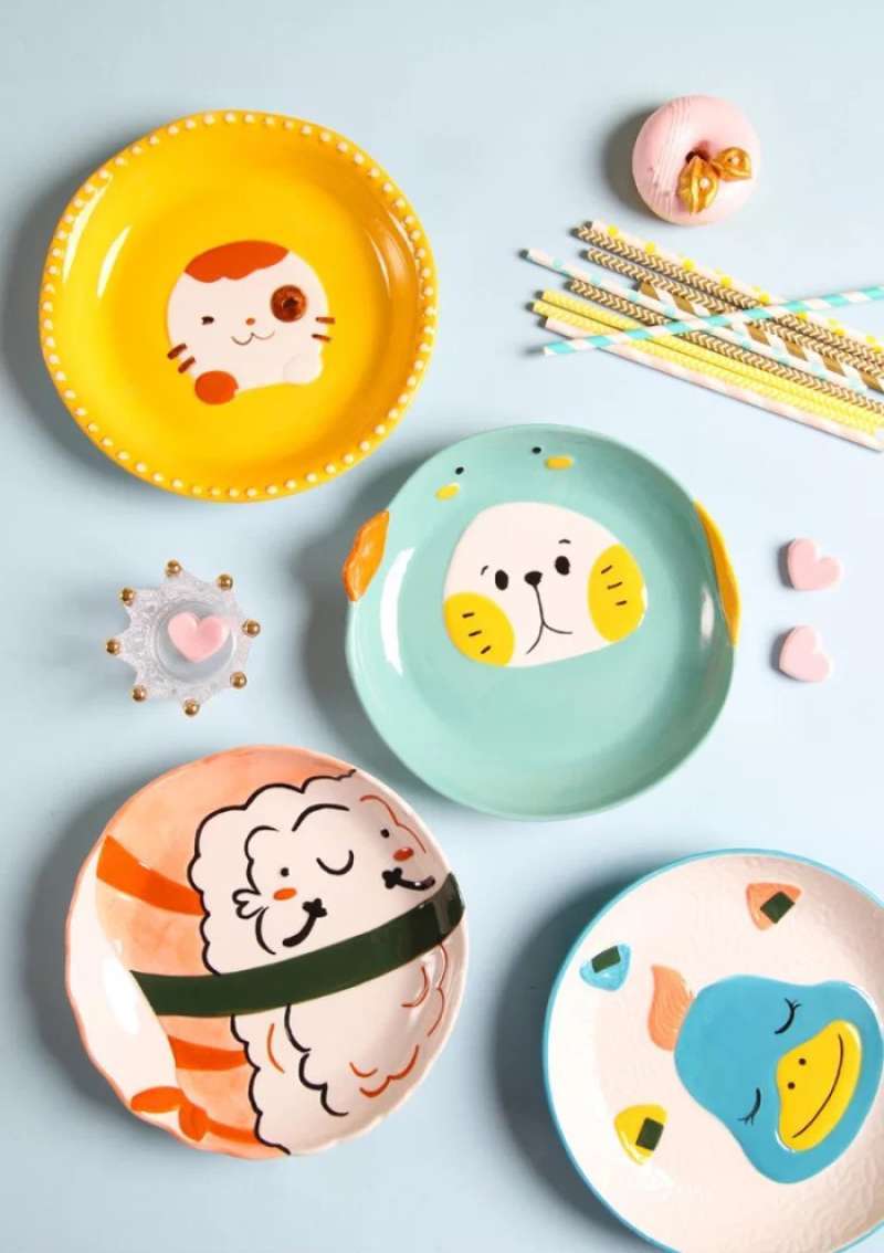 Jual Cartoon Character Plate / Piring Makan Anak Keramik Kartun Lucu ...