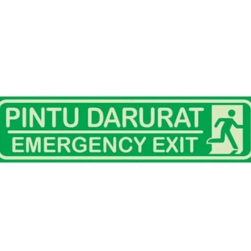 Jual STICKER SIGN PINTU DARURAT / EMERGENCY EXIT GLOW IN THE DARK ...