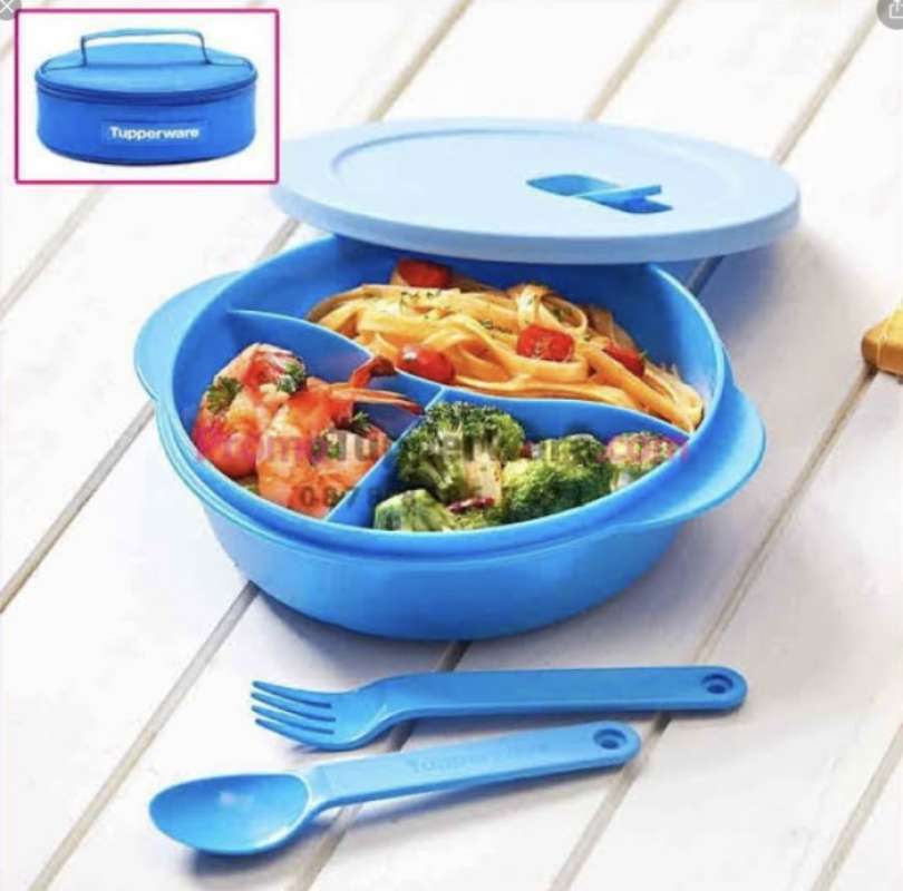 Jual Tempat Makan Sekat & Minum Tupperware Crystalwave Lunch set ...