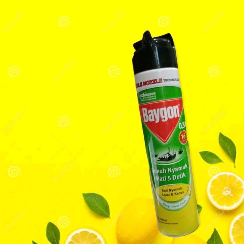 Jual Baygon Aerosol Citrus Fresh 600ml /Baygon Semprot Kuning di Seller ...