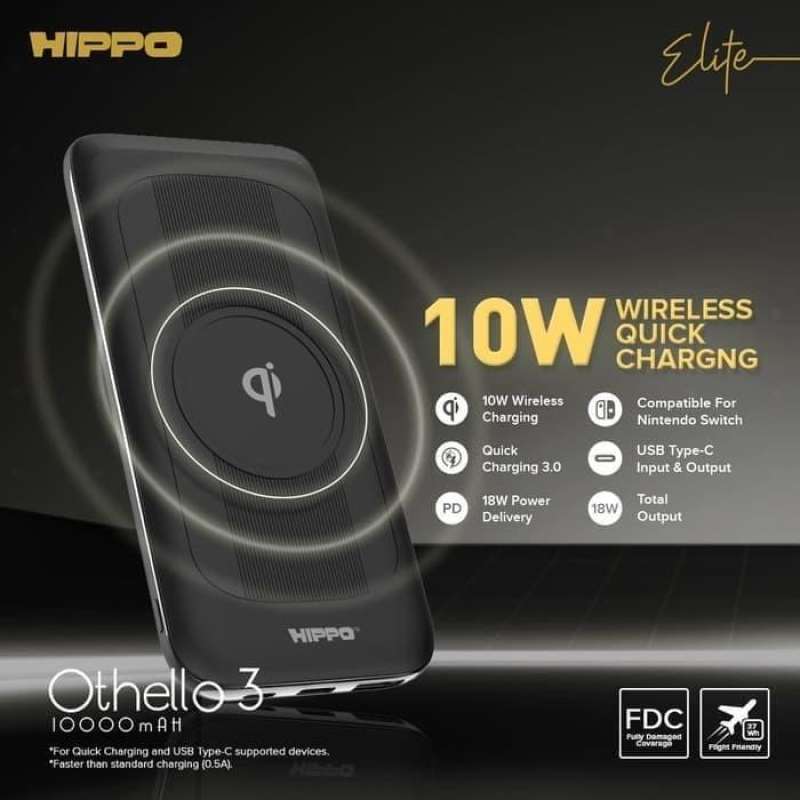 Jual PowerBank Hippo Othello 3 10000mAh USB Type C 18W Power Bank 10000 ...