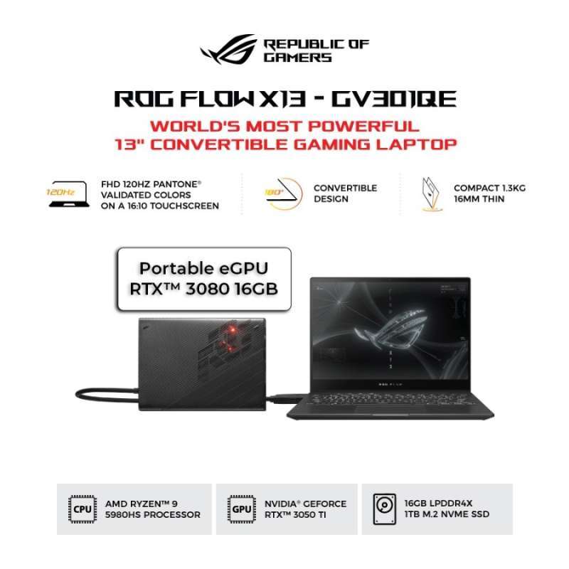 Jual Asus ROG Flow X13 GV301QE-R938(GC31S)A6T-O laptop Gaming [AMD ...