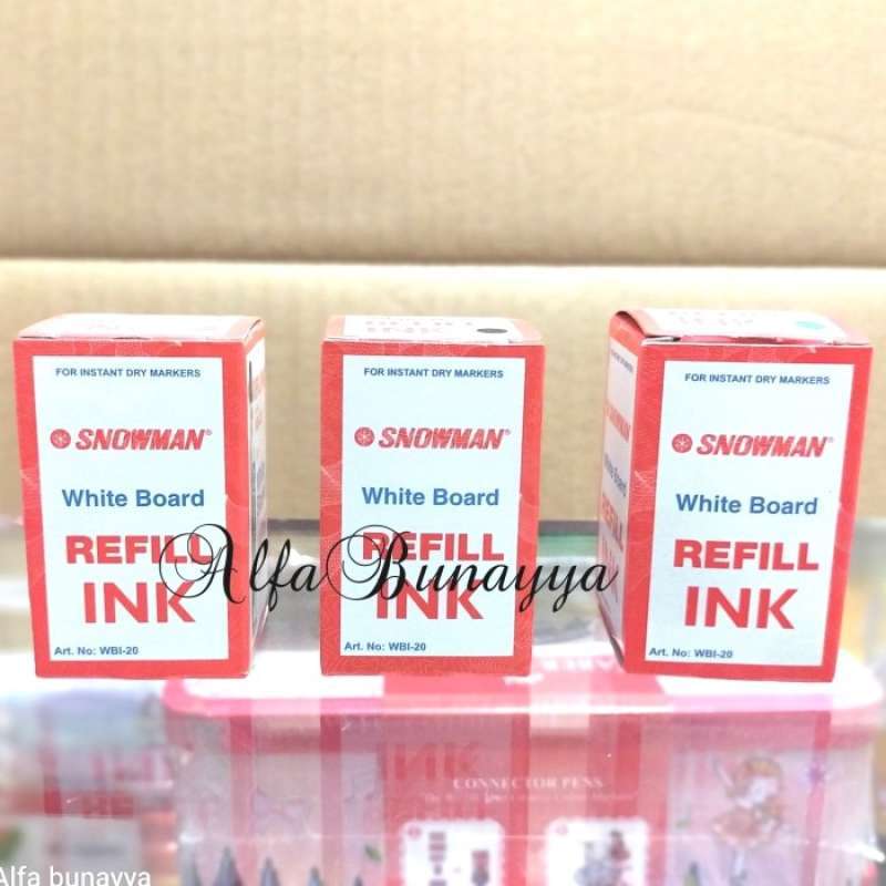 Jual SNOWMAN REFILL ink Boardmarker BG-12 - Tinta Spidol Whiteboard di ...
