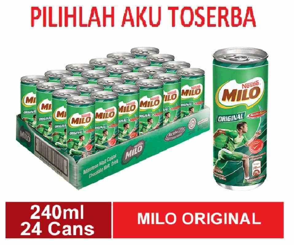 Jual Susu Milo Kaleng Coklat Active Go Original - 240 Ml (1 Dus Isi 24 ...