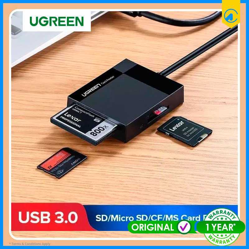 Jual Ugreen 30333 USB 3.0 All in one Card reader 50cm 4 Card Slots di ...